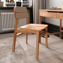 Pharao24.de Esszimmerstuhl Stuhl Esszimmer mit gepolsterter R&uuml;ckenlehne aus Massivholz (2er Set)