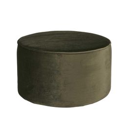 Pharao24.de Sitzhocker Pouf in Dunkelgr&uuml;n Stoff modern