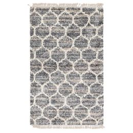 Pharao24.de Hochflor Teppiche Skandi in Grau Cremefarben
