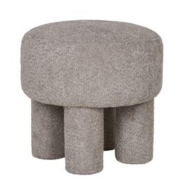 Pharao24.de Hocker Sitzhocker aus Boucle Stoff in runder Form