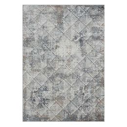 Pharao24.de Rechteckiger Kurzflor Teppich 160x230 cm und 200x290 cm Creme-Hellgrau