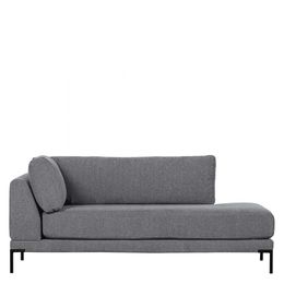 Pharao24.de Sofa Couch mit Fu&szlig;gestell aus Metall in Jeansblau