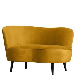 Pharao24.de Gelbes Loft Sofa im Retrostil Vierfu&szlig;gestell aus Holz