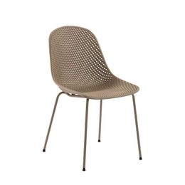 Pharao24.de St&uuml;hle im Skandi Design Beige mit Lochmuster (4er Set)