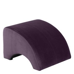 Pharao24.de Samtvelours Hocker Dunkellila in modernem Design 52 cm breit