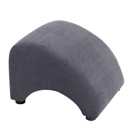 Pharao24.de Sessel Hocker Anthrazit mit Bezugsstoff Velours