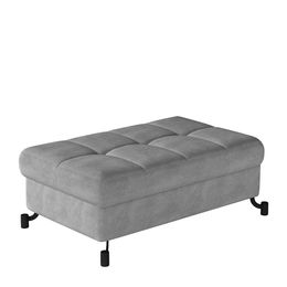 Pharao24.de Polsterhocker Couchhocker in Grau aus Microfaser