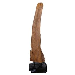 Pharao24.de Holz Deko Figur aus Teak Massivholz und Metall Landhausstil