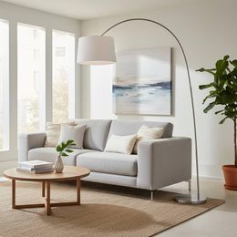 Pharao24.de Design Stehlampe in Wei&szlig; 205 cm hoch