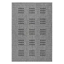 Pharao24.de Webstoff Teppich in Silberfarben und Grau 1 cm hoch