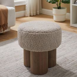 Pharao24.de Polsterhocker Hocker 49 cm hoch aus Webpl&uuml;sch