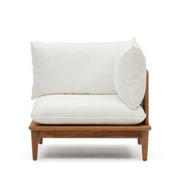 Pharao24.de Eck Element Lounge Sofa aus Teak Massivholz inklusive Polster Auflagen