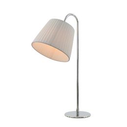 Pharao24.de Wei&szlig;e Tischlampe mit Plissee Schirm Kunst-Latex
