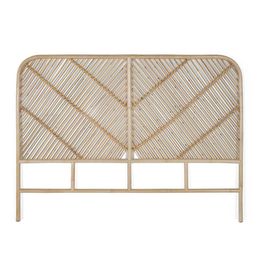 Pharao24.de Kopfteil Bett Kopfteil in Beige aus Rattan
