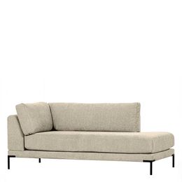 Pharao24.de Lounge Element Modul links in Beige Stoff Vierfu&szlig;gestell aus Metall