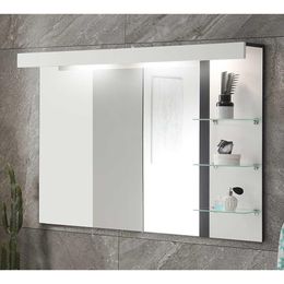 Pharao24.de Badezimmerspiegel mit Glasablagen LED Beleuchtung