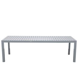 Pharao24.de Terrassentisch Aussentisch aus Aluminium in Silbergrau