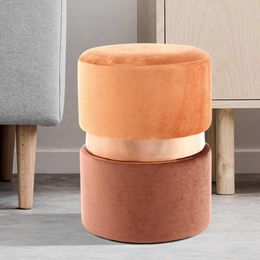Pharao24.de Sitzhocker in Terracotta Samt Braun