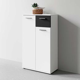 Pharao24.de Schuhschrank in Wei&szlig; und Schwarz 60x102x30 cm