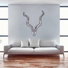 Pharao24.de Deko Antilope Wand aus Aluminium 110 cm hoch