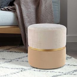 Pharao24.de Hocker in Beige Samt Retrostil