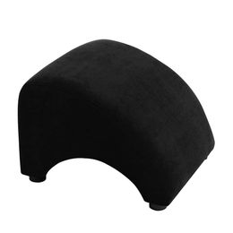 Pharao24.de Sessel Fusshocker in Schwarz Bezug aus Velours