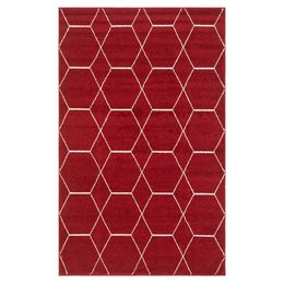 Pharao24.de Roter Teppich mit geometrischem Muster Cremefarben
