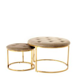 Pharao24.de Hocker in Goldfarben Taupe (zweiteilig)