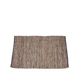 Pharao24.de Rechteckiger Teppich Mehrfarbig Jute und Echtleder