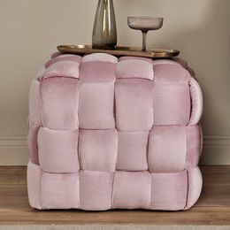 Pharao24.de Hocker Sitzhocker in Rosa aus Samt