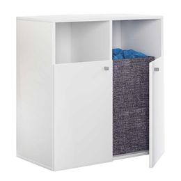 Pharao24.de W&auml;schesammler Schrank modern in Wei&szlig; zwei Dreht&uuml;ren