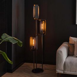 Pharao24.de Stehlampe Metall Industry Style in Schwarzgrau 170 cm hoch
