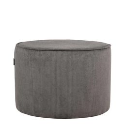 Pharao24.de Runder Sitzpouf in Dunkelgrau Cord