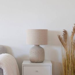 Pharao24.de Tischleuchte Tischlampe aus Keramik im Skandi Design