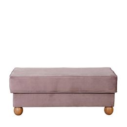 Pharao24.de Beistellhocker Rosa mit Truhe Samtvelours und Buche massiv