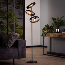 Pharao24.de Industrial Metall Stehlampe in Schwarzgrau 155 cm hoch