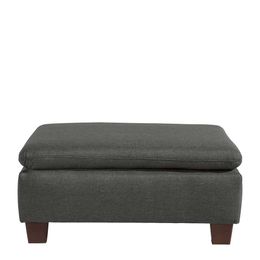 Pharao24.de Polsterhocker Anthrazit Stoff in modernem Design 90 cm breit