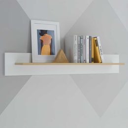 Pharao24.de Wand Regal im Skandi Design Eichefarben und Wei&szlig;
