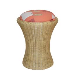 Pharao24.de Hocker in Bunt Beige Rattan