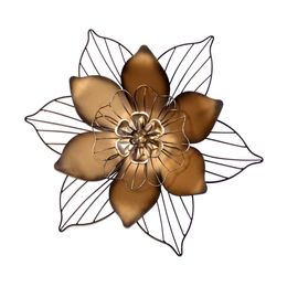 Pharao24.de Wanddeko Metall mit Blumen Motiv 62 cm breit