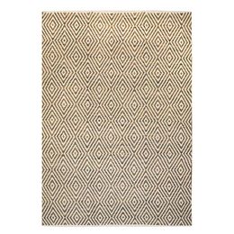 Pharao24.de Gewebter Teppich in Braun und Creme Wei&szlig; geometrisch gemustert