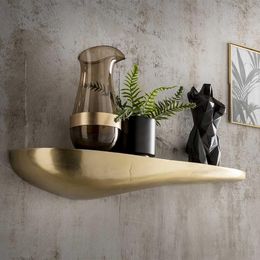 Pharao24.de Wandregal Steinform in Goldbronze Aluminium
