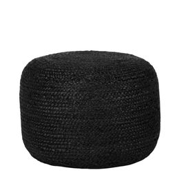 Pharao24.de Handgearbeiteter Pouf in Schwarz Geflecht