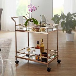 Pharao24.de Servierwagen in Altgoldfarben Retrostil