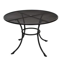 Pharao24.de Runder Gartentisch aus Metall Grau