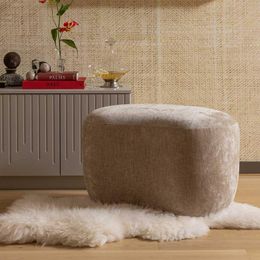 Pharao24.de Sitzhocker Polsterhocker in Beige und organischer Form