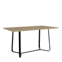 Pharao24.de Esszimmer Tisch rechteckig in modernem Design Wildeichefarben & Schwarz