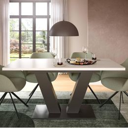 Pharao24.de Ausziehtisch Esstisch mit V Fu&szlig;gestell in modernem Design