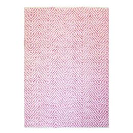 Pharao24.de Webteppich in Rosa und Creme Wei&szlig; geometrisch gemustert