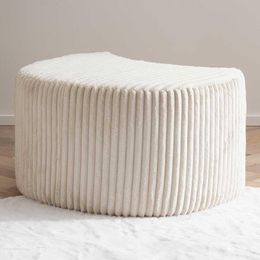 Pharao24.de Sessel Sitzhocker im Retrostil Cordstoff in Creme
